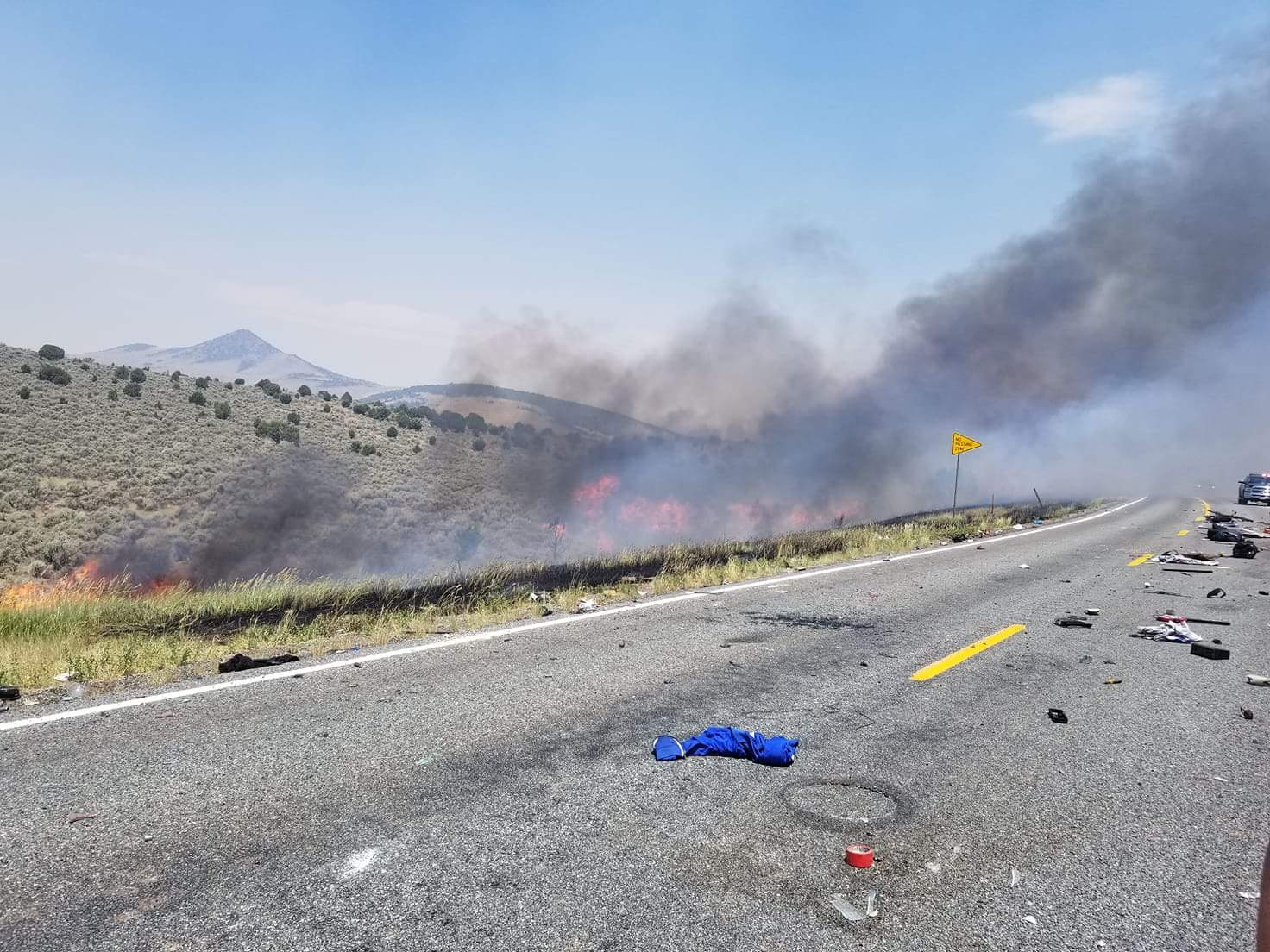 Black Mountain fire sparked by drowsy driver rollover