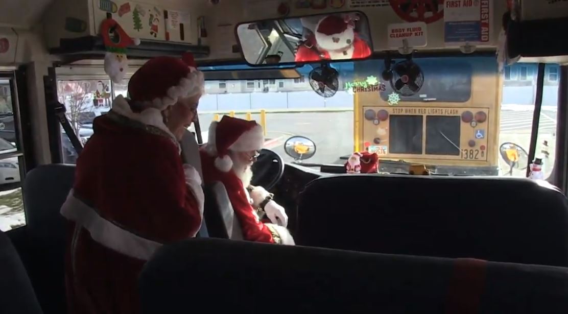Santa, Mrs. Claus Drive Bus For Kids With Special Needs