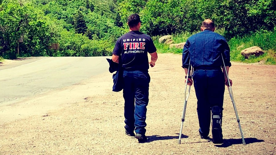 Firefighter Walking A Week After Leg Run Over By SUV