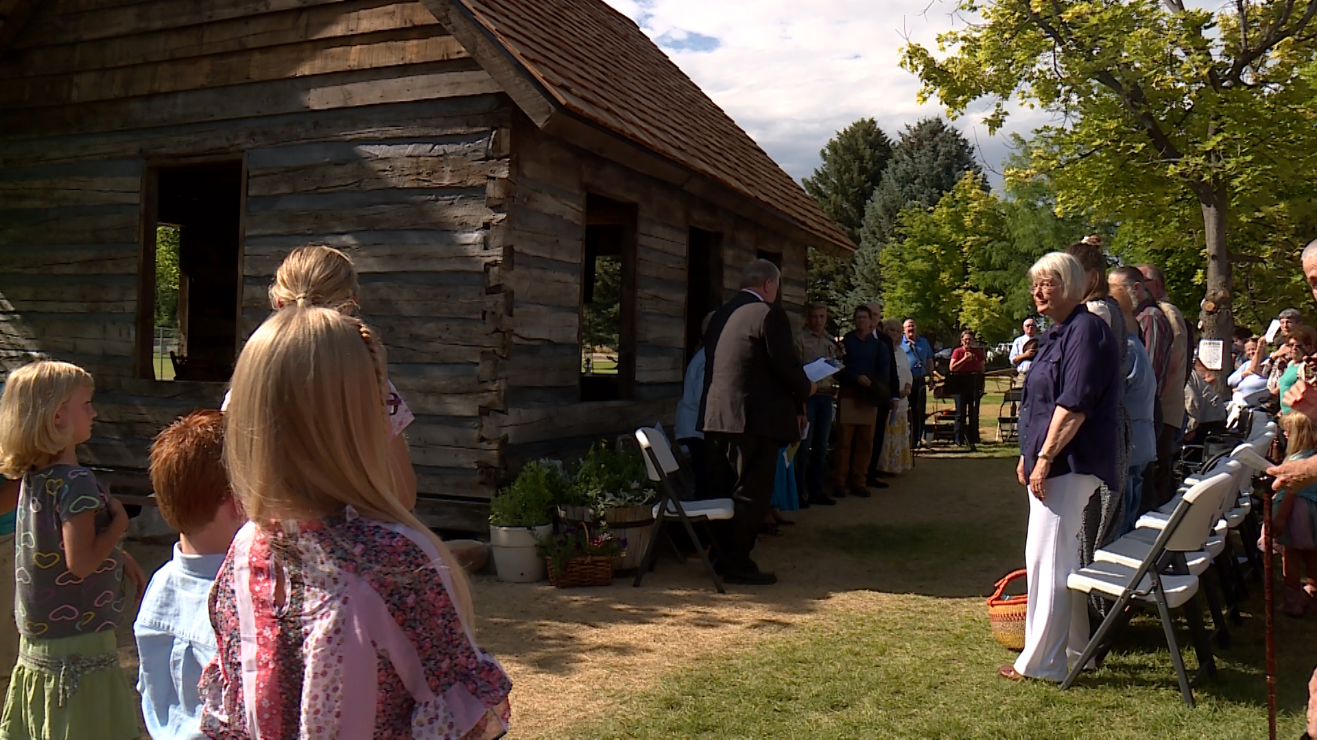 Historic Cabin Re-Dedicated In Cache County Town