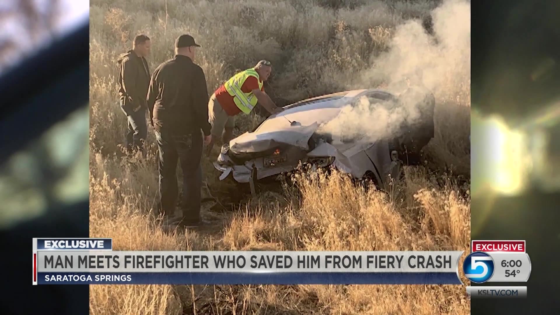 Utah Man Meets Rescuer After Fiery Crash In Southern Utah - KSLTV.com