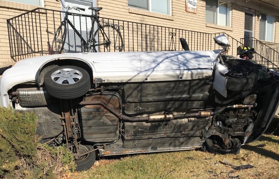 Off-Duty Sergeant Witnesses Crash That Left Car Rolled In Provo Yard ...
