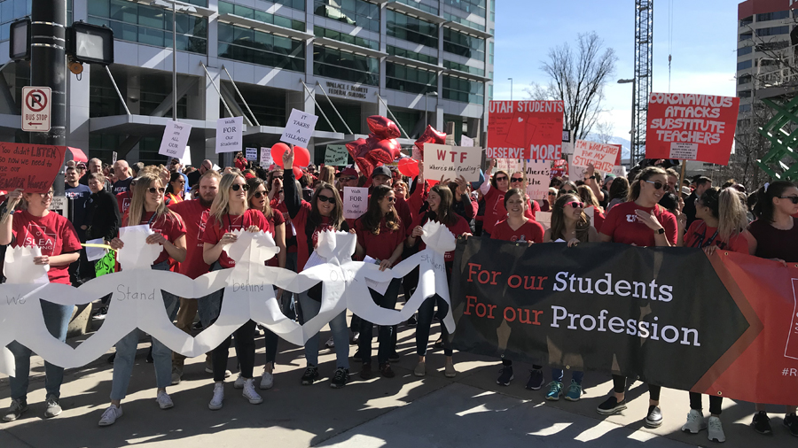 Hundreds Of Utah Teachers March In SLC For Education Funding - KSLTV.com
