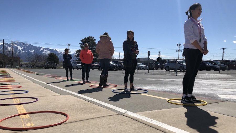 Utah School Uses Hula Hoops To Teach Kids, Parents About Social Distancing