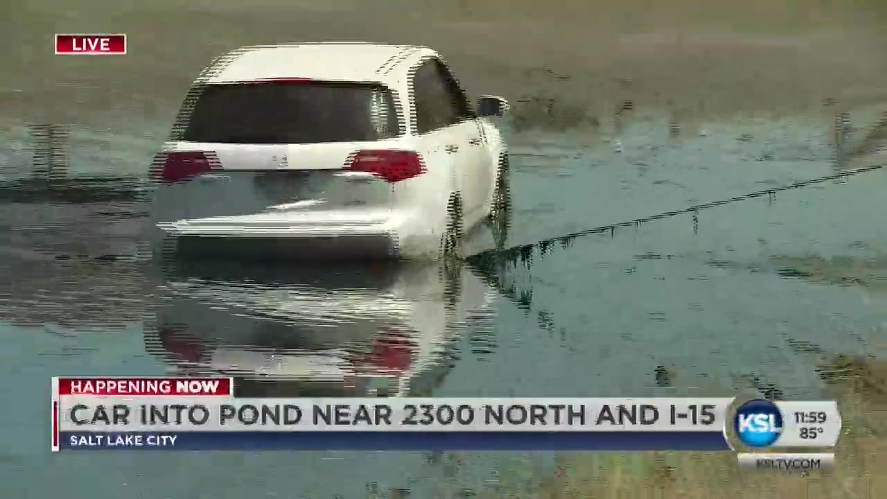 Water Rescue Team Responds After Car Crashes Into Pond Near I-15