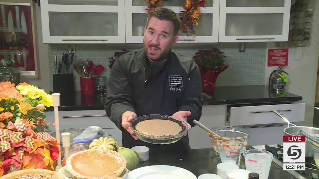 Chef Jake From Harmons Demonstrates How To Make Chocolate Pie
