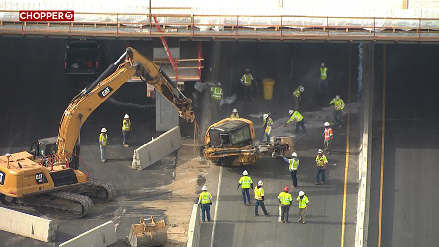 Backhoe Smashes Into Layton Bridge Under Construction