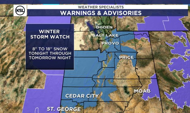 Winter storm watch in effect for Utah mountains as storm moves in ...