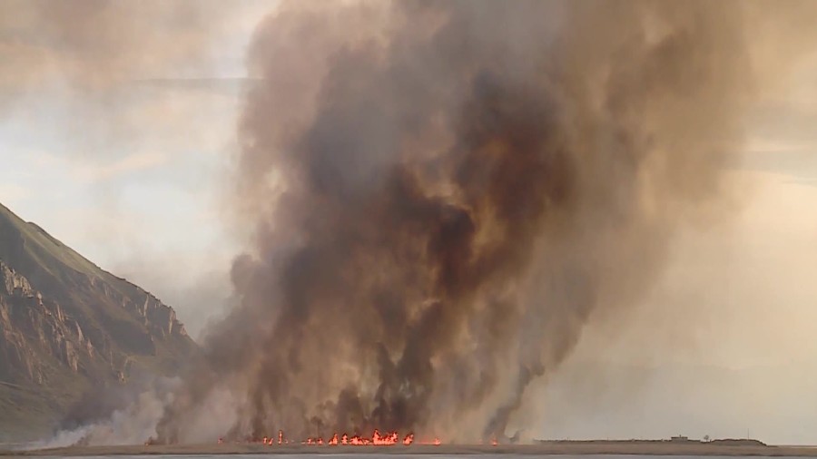 The Marina Fire nearby the Great Saltair is 100% contained - KSLTV.com