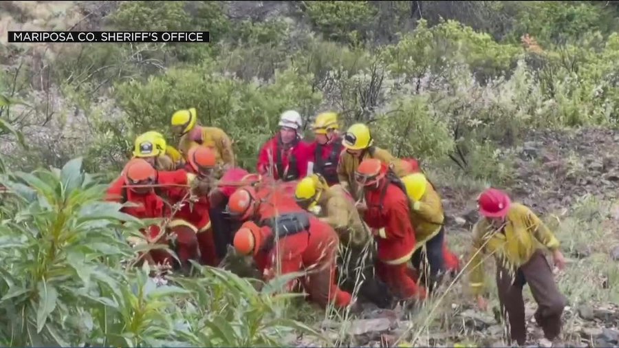 Father, son rescued after crashing down 500-foot cliff