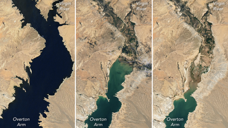 NASA releases new Lake Mead satellite images, shows dramatic water loss ...