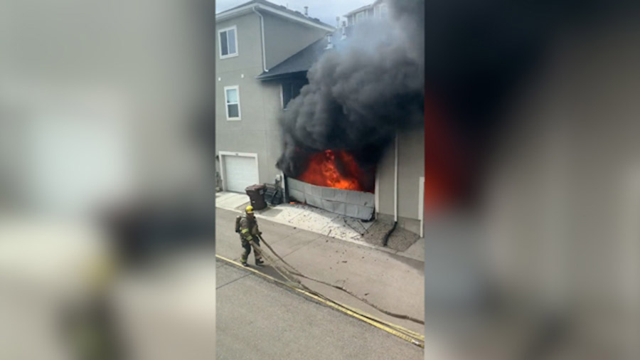 Garage fire damages structure in Herriman