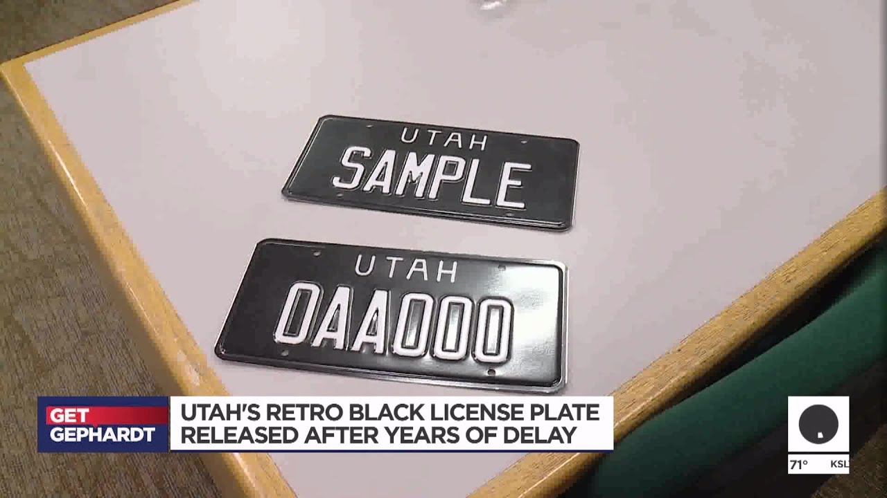 Video: Finally, Utah’s new retro black specialty license plate hits the ...
