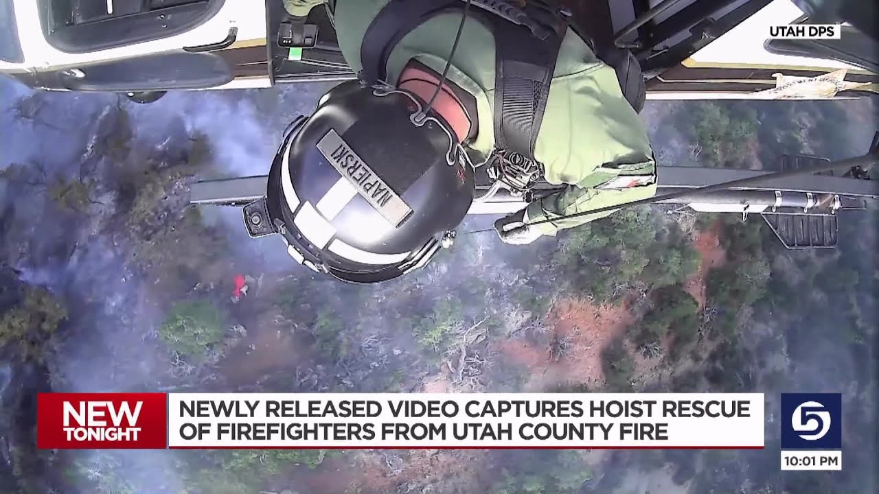 Video: Footage from Utah DPS helicopter captures rescue of firefighters ...