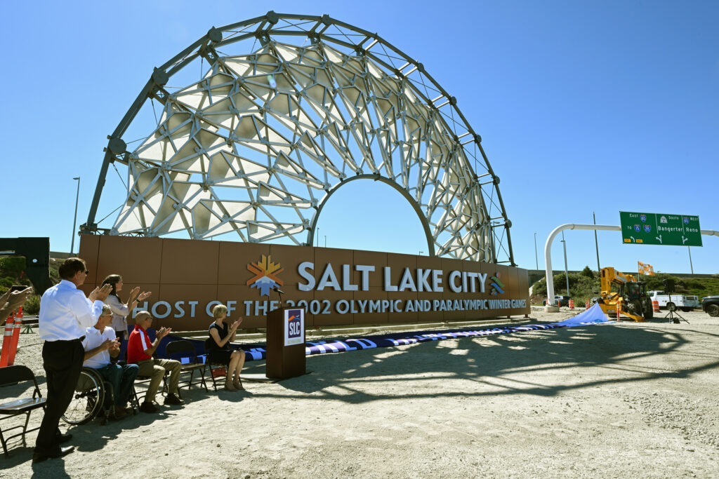 Arch from 2002 Olympic Medals Plaza finds new home at SLC airport