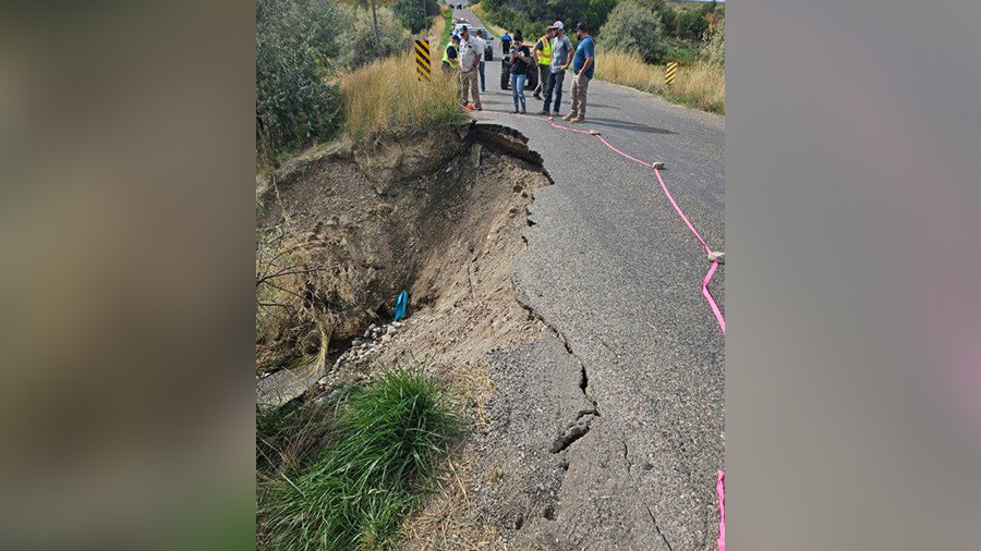 Waterline break causes road to collapse near Malad River - KSLTV.com