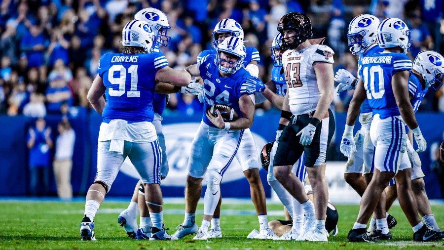 BYU’s Ryan Rehkow Recovers Texas Tech Fumble On Punt Return