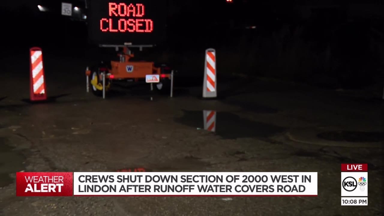 Video: Rain, melting snow floods road in Lindon - KSLTV.com