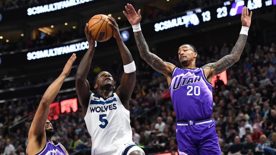 Anthony Edwards Crushes John Collins With Massive Slam Dunk
