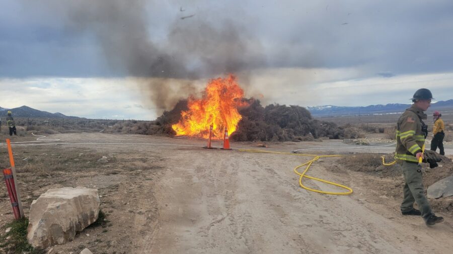 Unified Fire Authority begins to burn piles and piles of tumbleweeds
