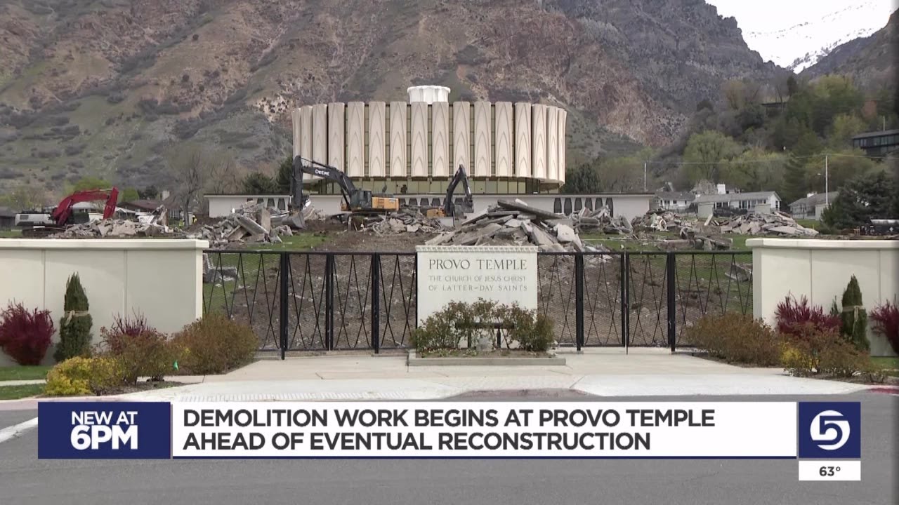Video: Demolition work begins at Provo Temple ahead of eventual ...