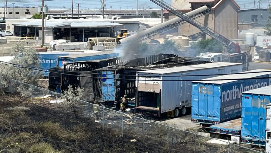 West Valley City grass fire spreads and destroys four semi-trailers ...