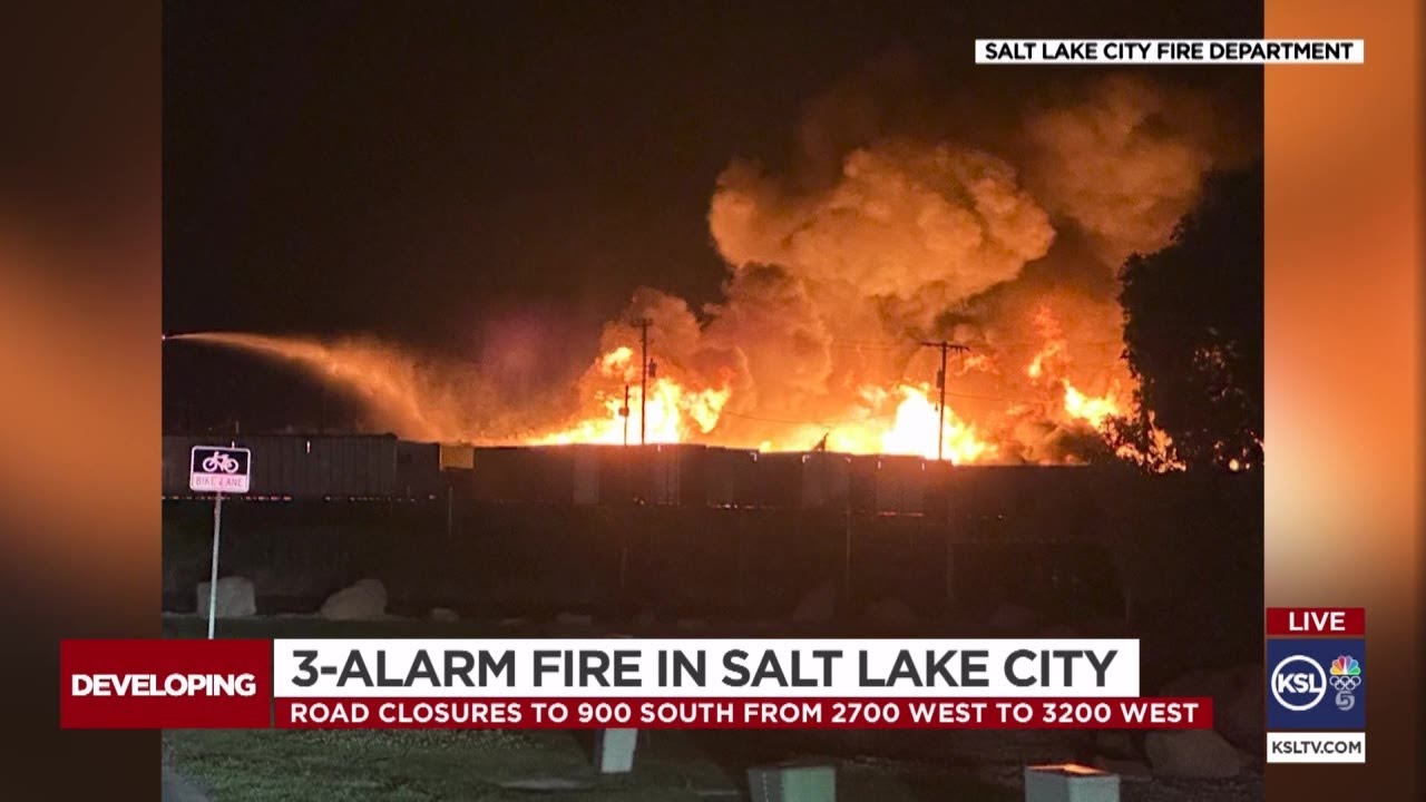 Video: Crews battle 3-alarm fire at SLC recycling center - KSLTV.com
