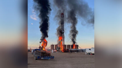 Oil rig explosion sends one worker to the hospital