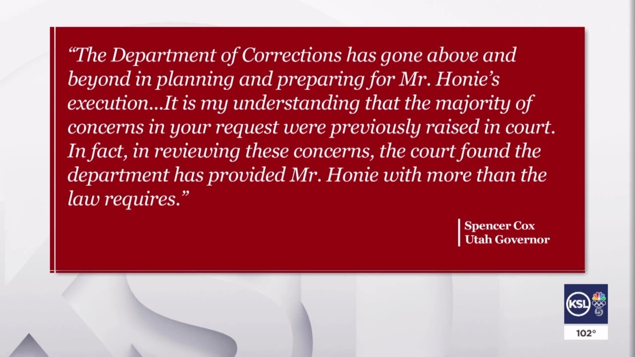 Video: Gov. Cox denies reprieve for Honie's execution - KSLTV.com
