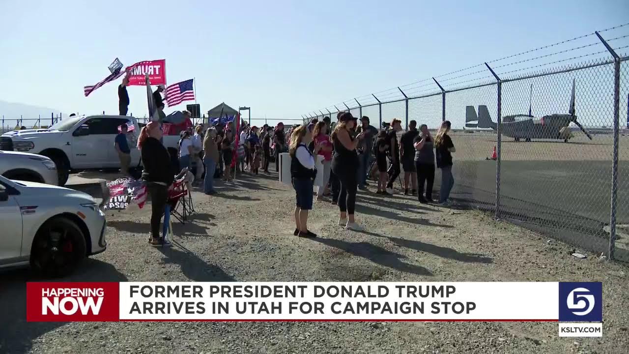 Video: Former President Donald Trump arrives in Utah for a campaign ...