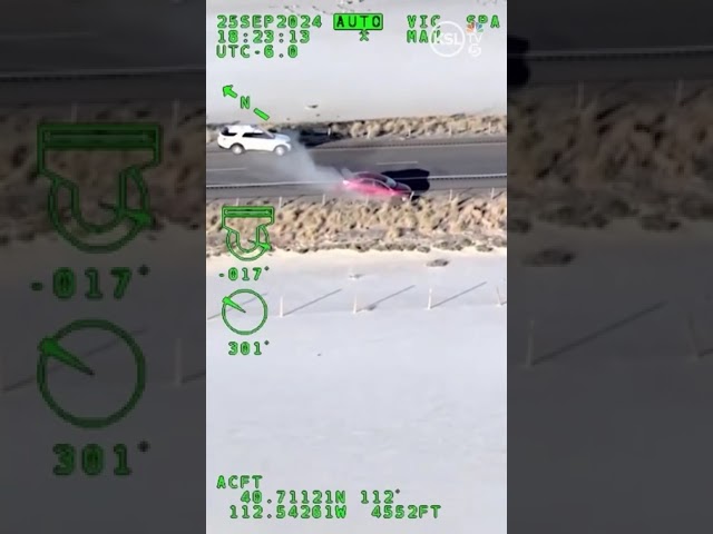 Video: Chase in Utah ends with suspect's car catching on fire - KSLTV.com