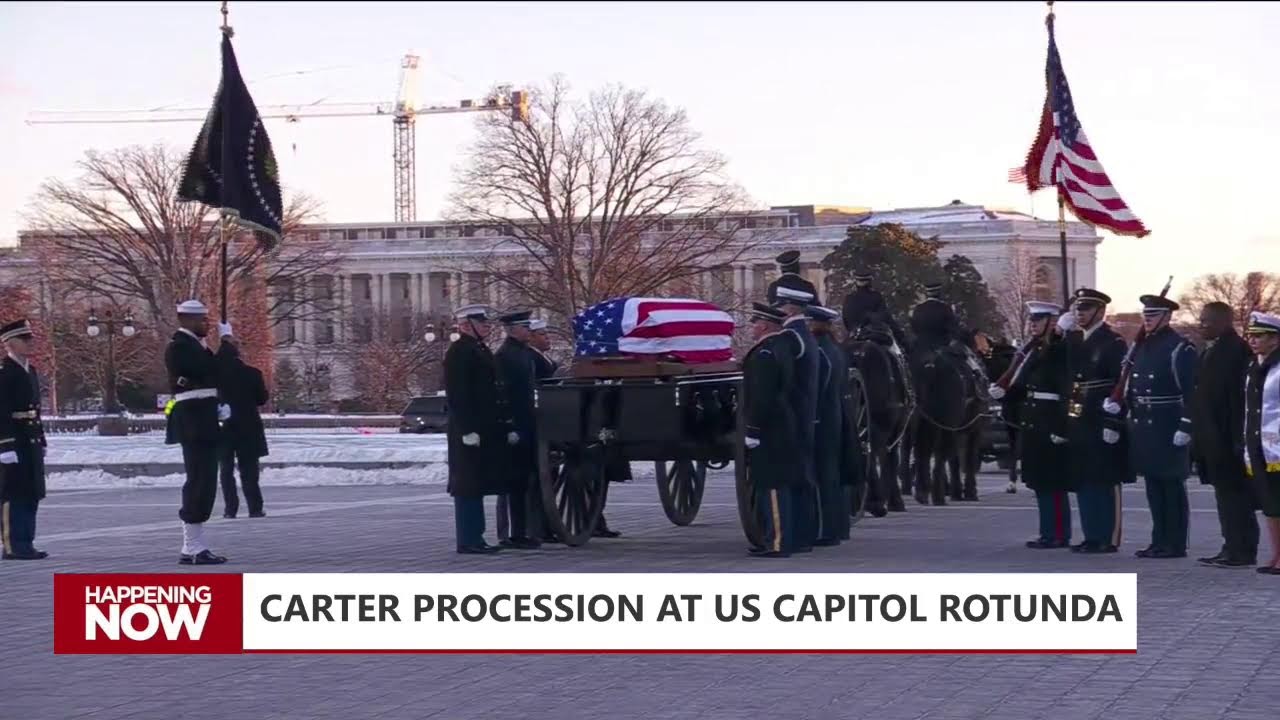 Video: Former President Jimmy Carter funeral procession arrives at US ...