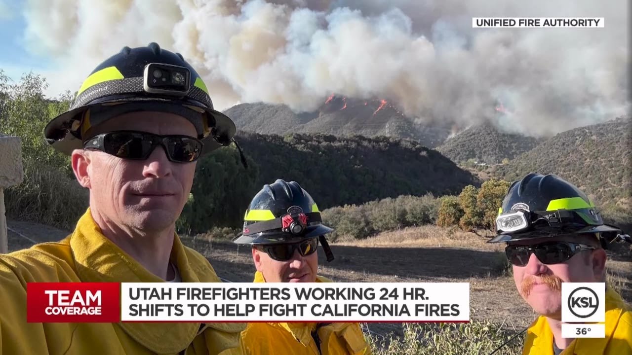 Video: Utah firefighters working long shifts to help battle California ...