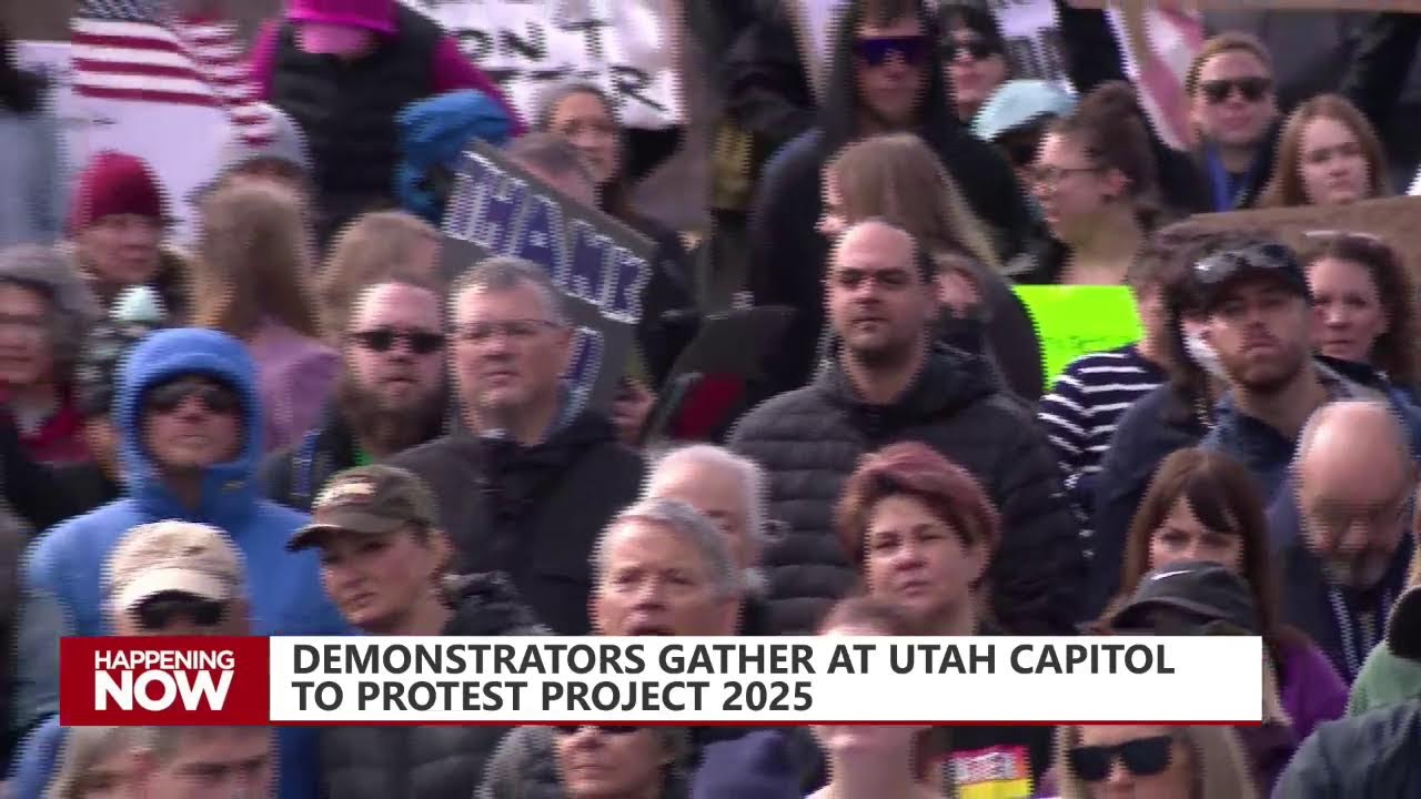 Video: Demonstrators gather at Utah Capitol building in protest against ...