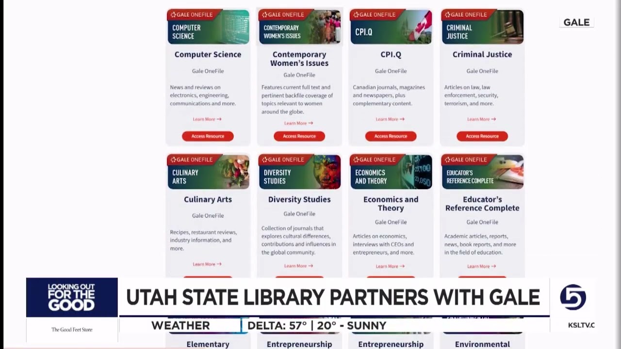 Video: Utah's Online Public Library partners with Gale to improve access - KSLTV.com