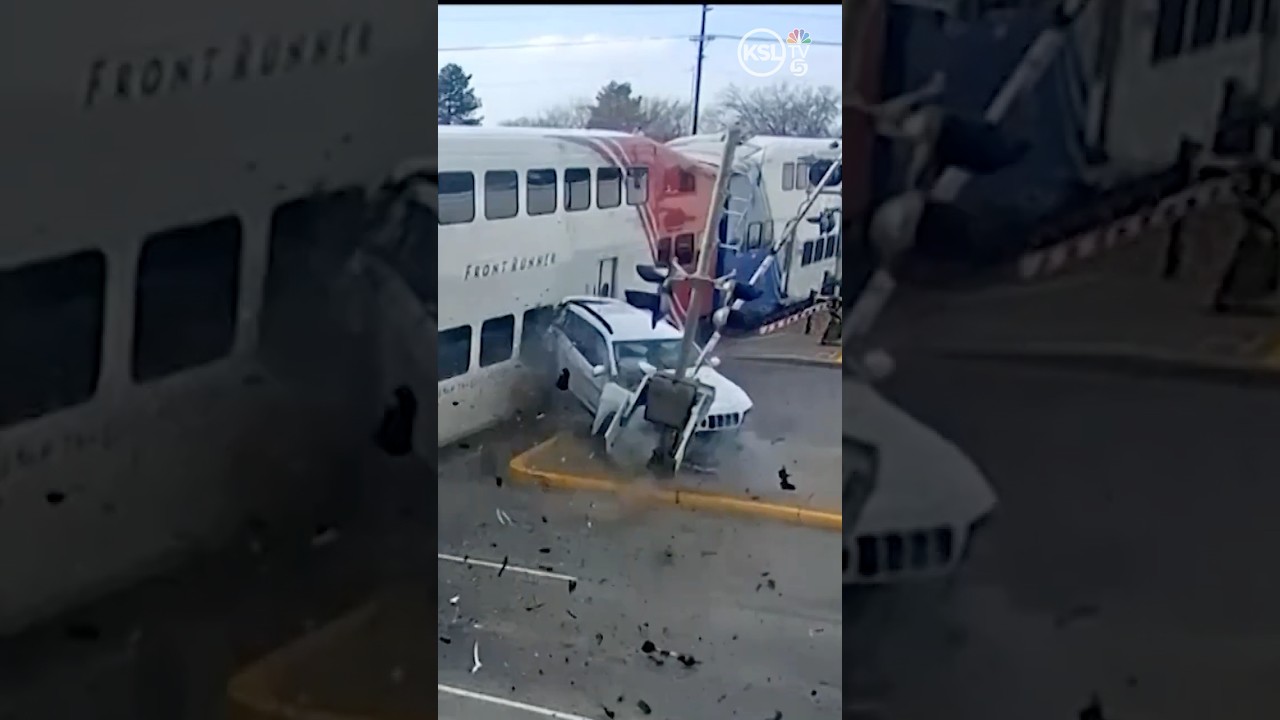 Video: Frontrunner train hits a car pushed onto the train tracks - KSLTV.com