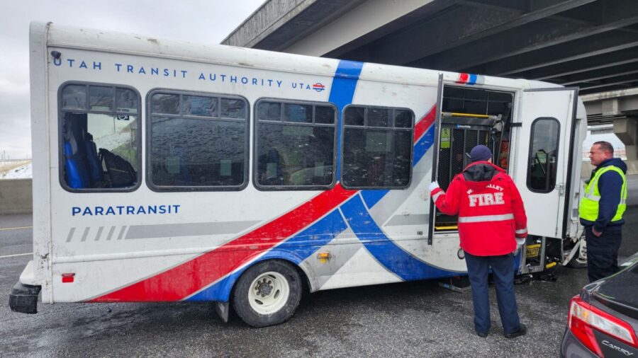 Crash ejects passenger from UTA paratransit bus on S.R. 201