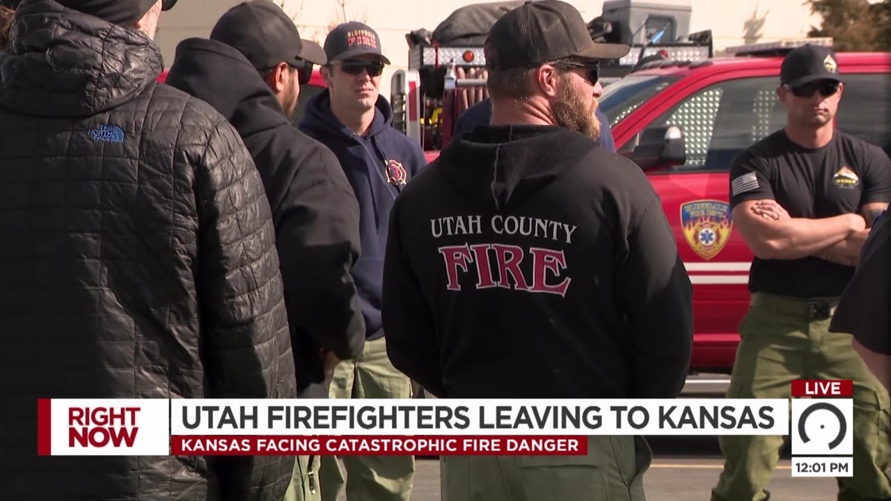 Video: Utah firefighter task forces leaves to Kansas, facing ...