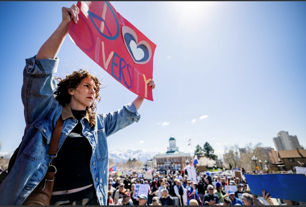 Thousands gather for 'Hands Off' protest at the Utah Capitol - KSLTV.com