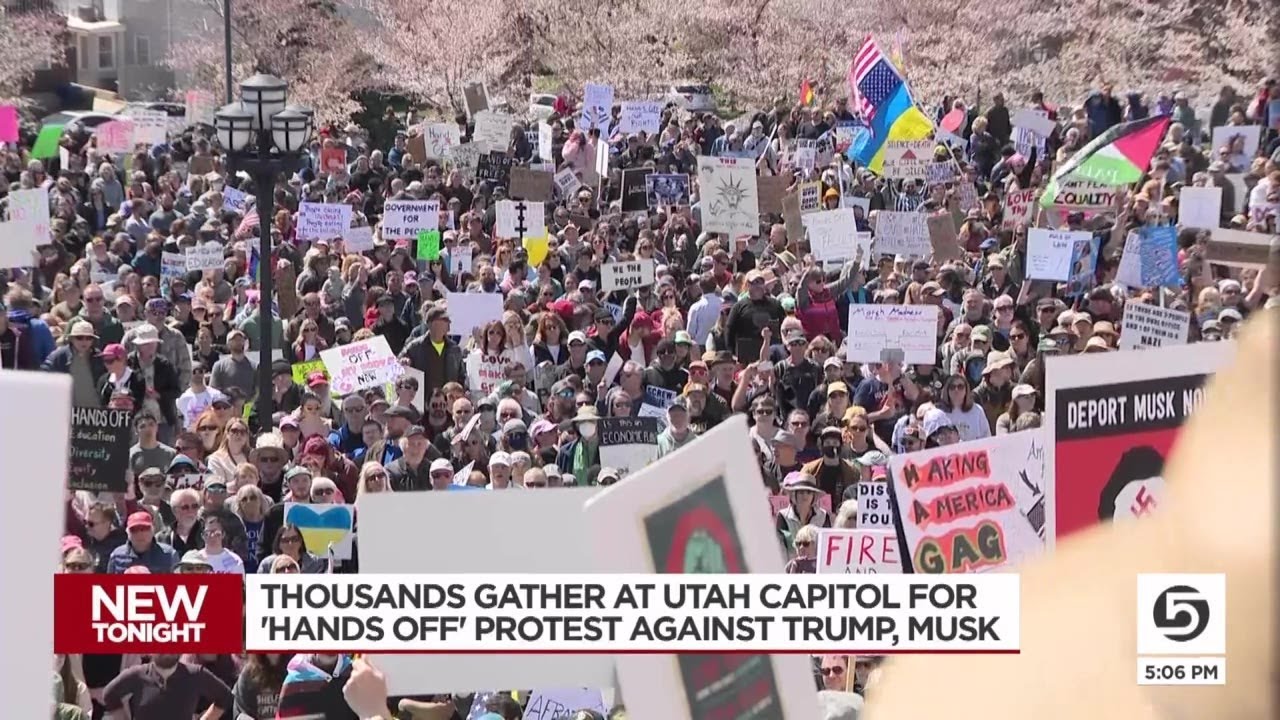 Video: Thousands gather for ‘Hands Off’ protest at the Utah Capitol ...