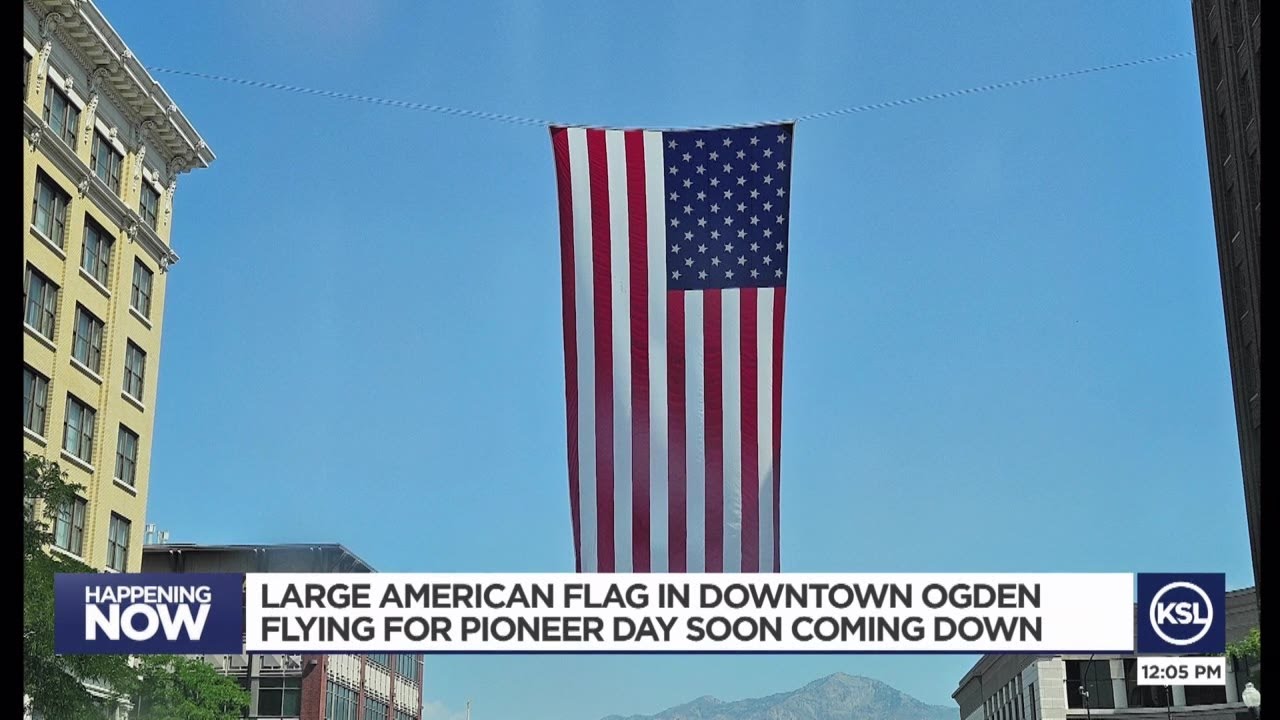 Video: Massive American flag in downtown Ogden flying for Pioneer Day ...
