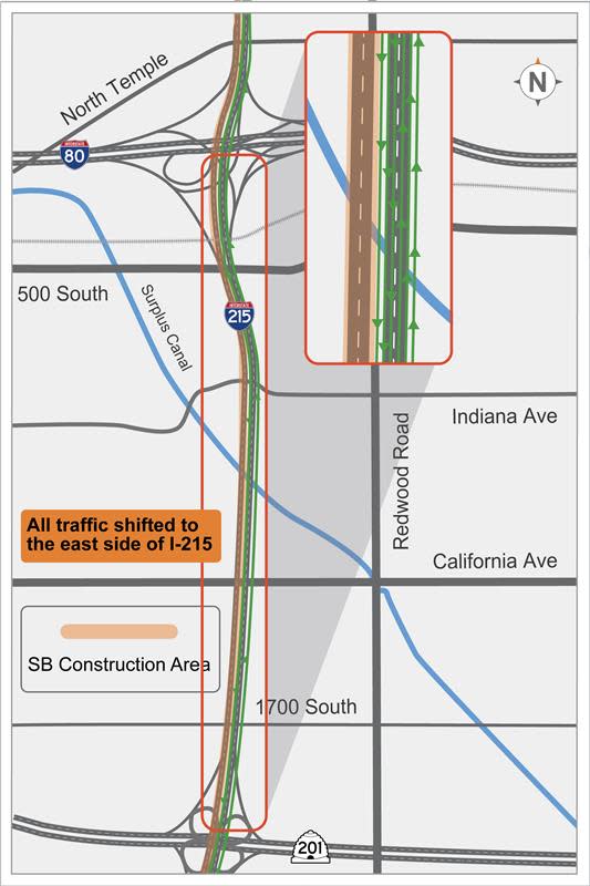 Interstate 215 West Improved construction closes section of TRAX Green ...