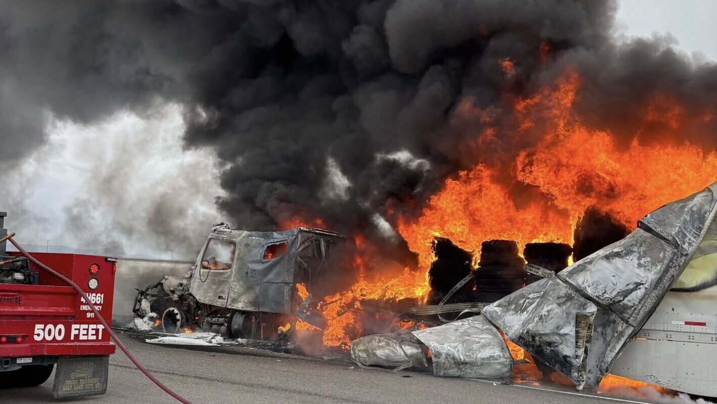 Eastbound I-80 reopen near 'Tree of Life' after semitruck fire - KSLTV.com